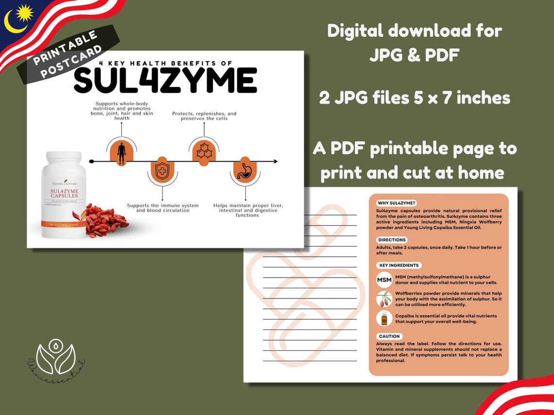 Sulfurzyme Supplement Printable Postcard, Sul4zyme Benefits, Sulfurzyme ...