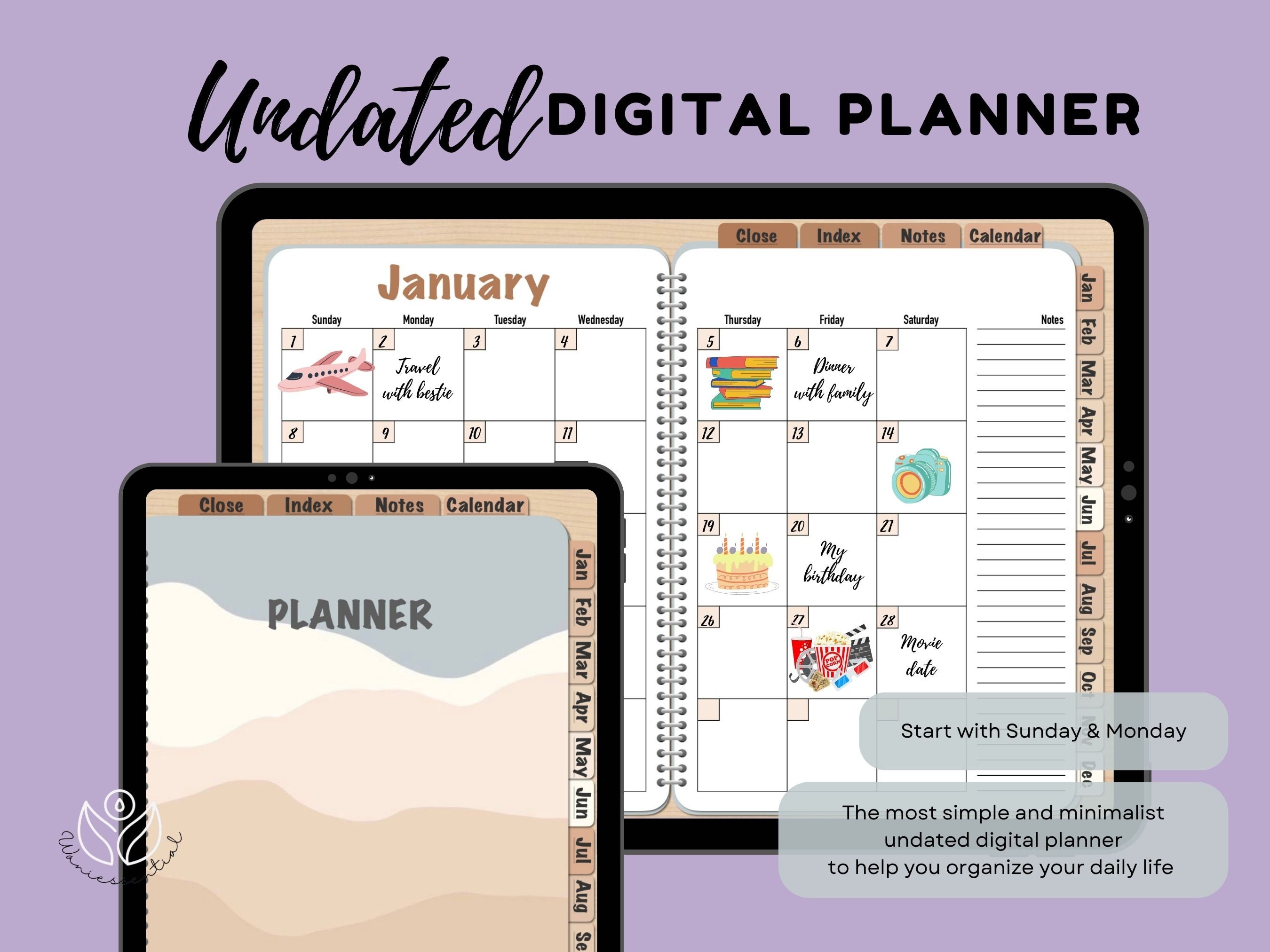 2023 2024 Undated Digital Goodnotes Planner, Notability Planner, iPad ...
