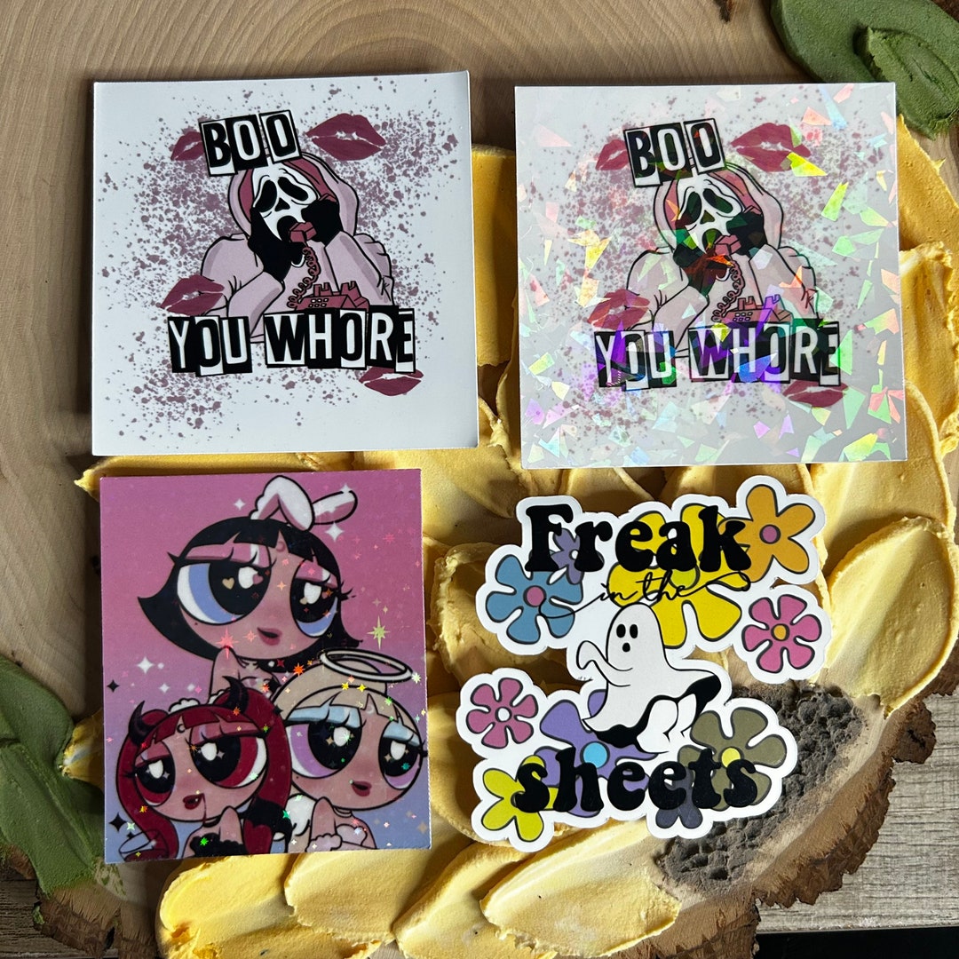 Halloween Stickers powerpuff Girls Ghost Face Boo You Whore - Etsy