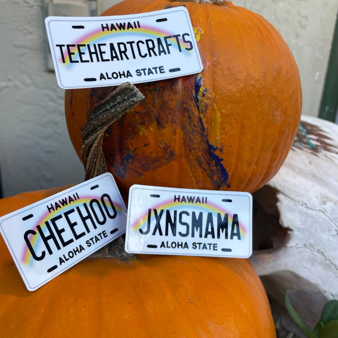 Customized Hawaii License Plate Stickers customize Hawaii Hawaiian ...