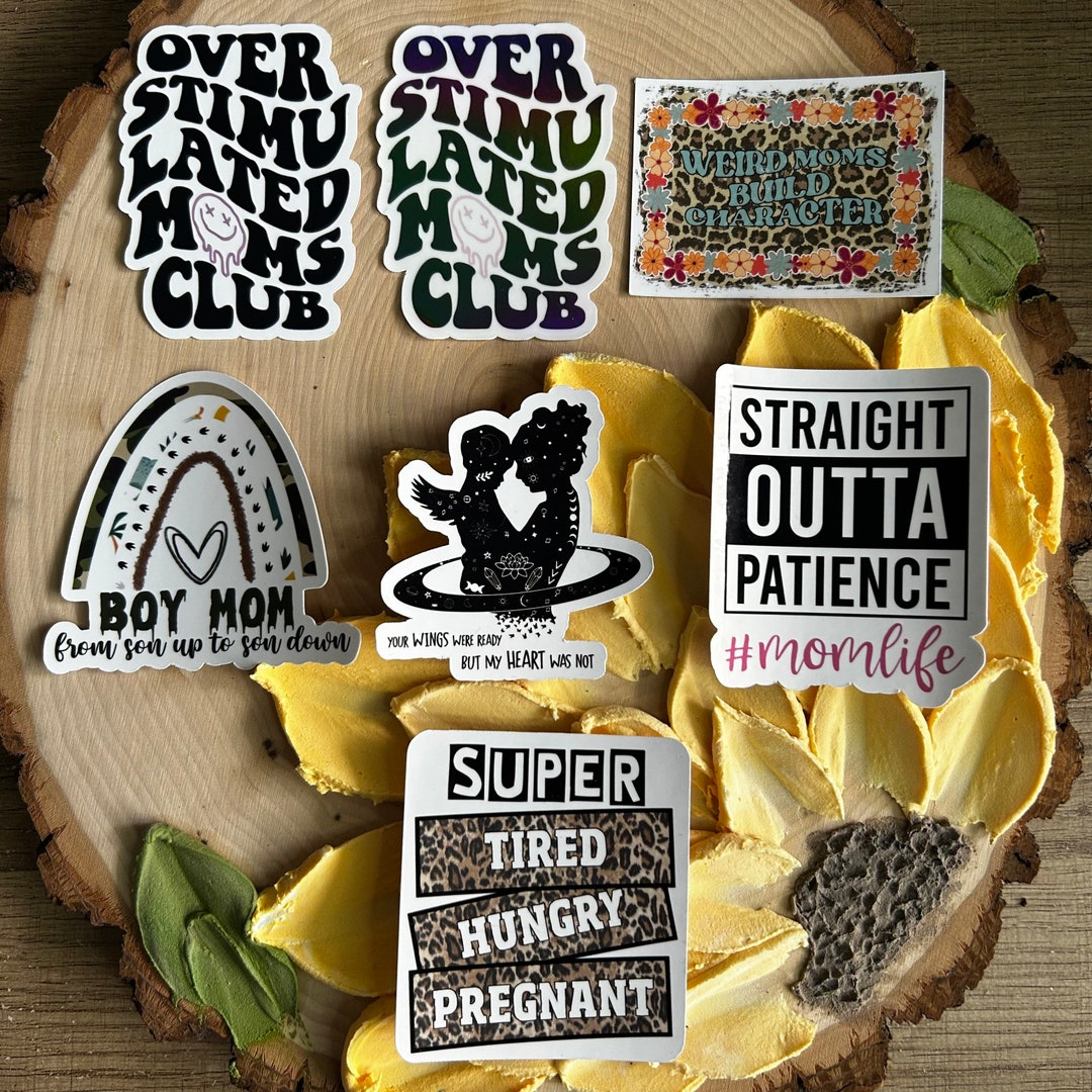 Mom Stickers overstimulated Moms Club Straight Outta Boy Mom Pregnant ...