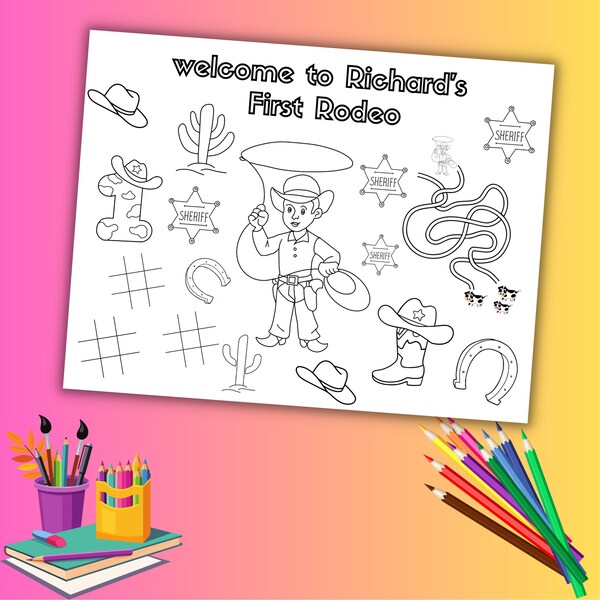 First Rodeo Coloring Pages - Etsy