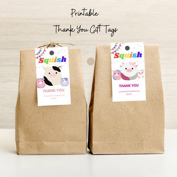Printable Squishmallow Thank You Tags - Etsy