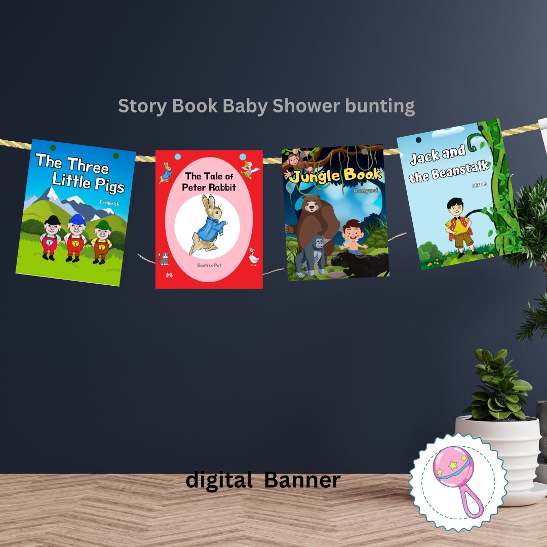 Digital Download Custom Storybook Banner, Kids Storybook Birthday Decor ...