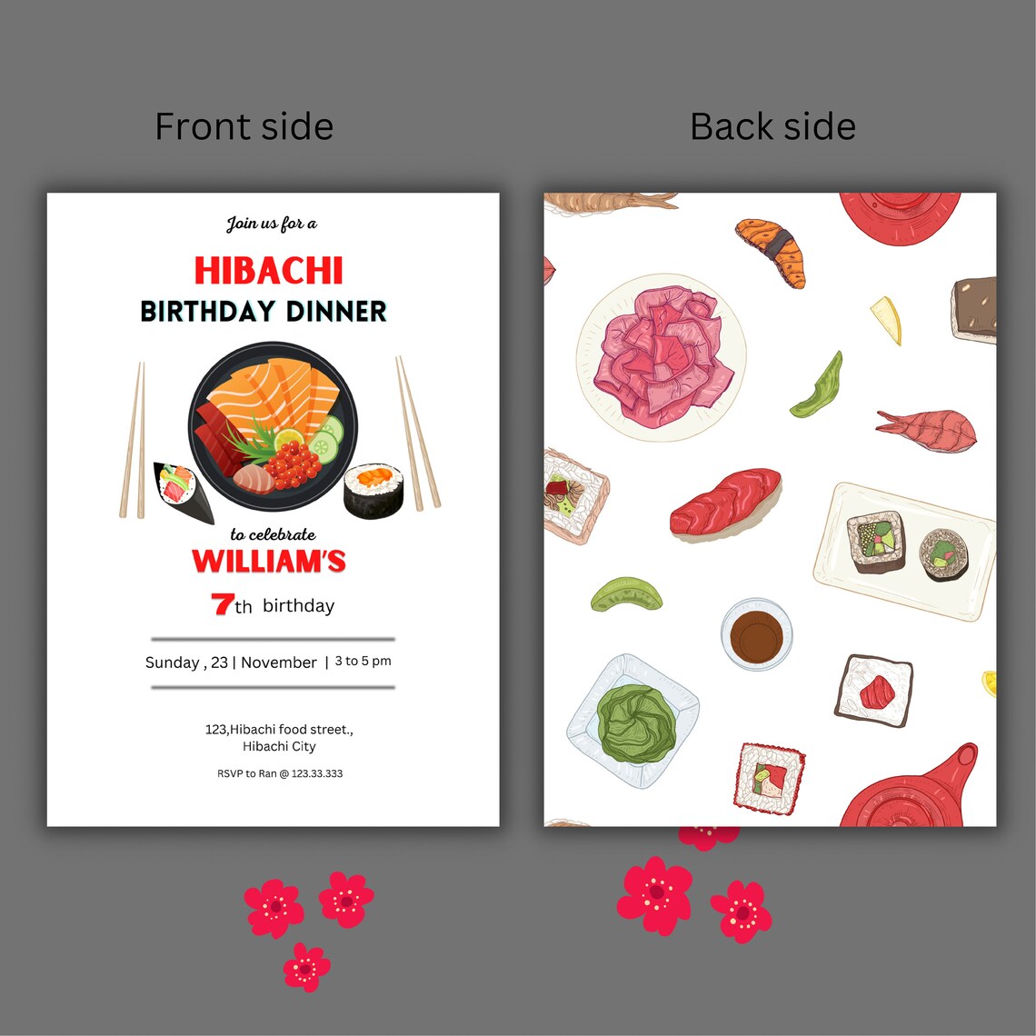 Hibachi Themed Party Hibachi Birthday Party Invitation, Japanese ...