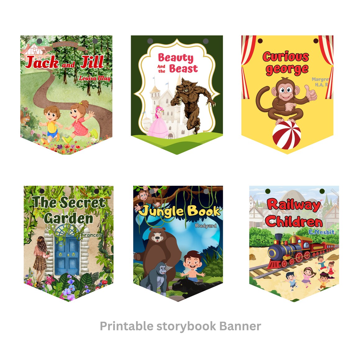 STORYBOOK BABY SHOWER Bunting//printable Storybook Banner//instant ...