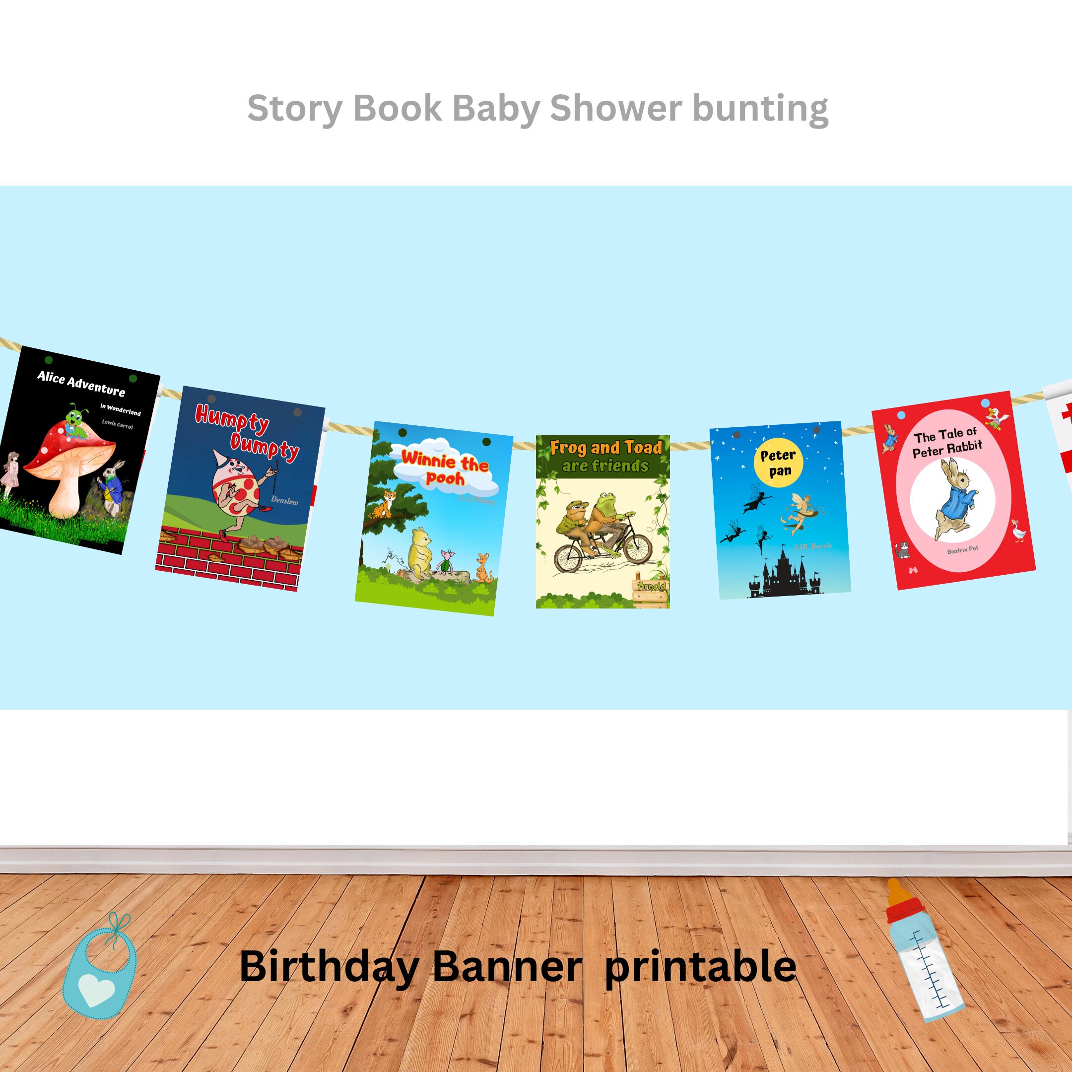 Digital Download Custom Storybook Banner, Kids Storybook Birthday Decor ...