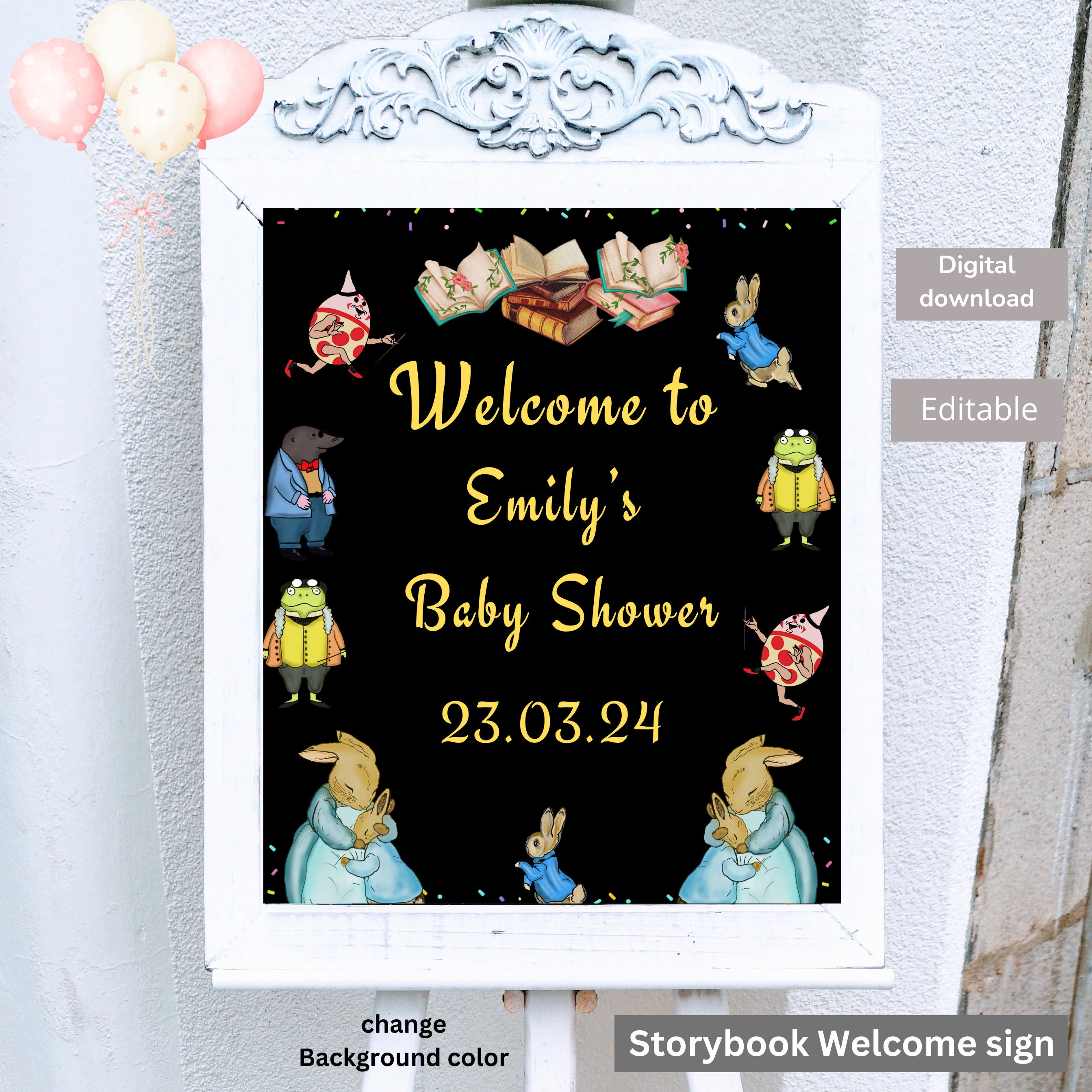 Storybook Welcome Sign Storybook Welcome Storybook Baby Shower ...