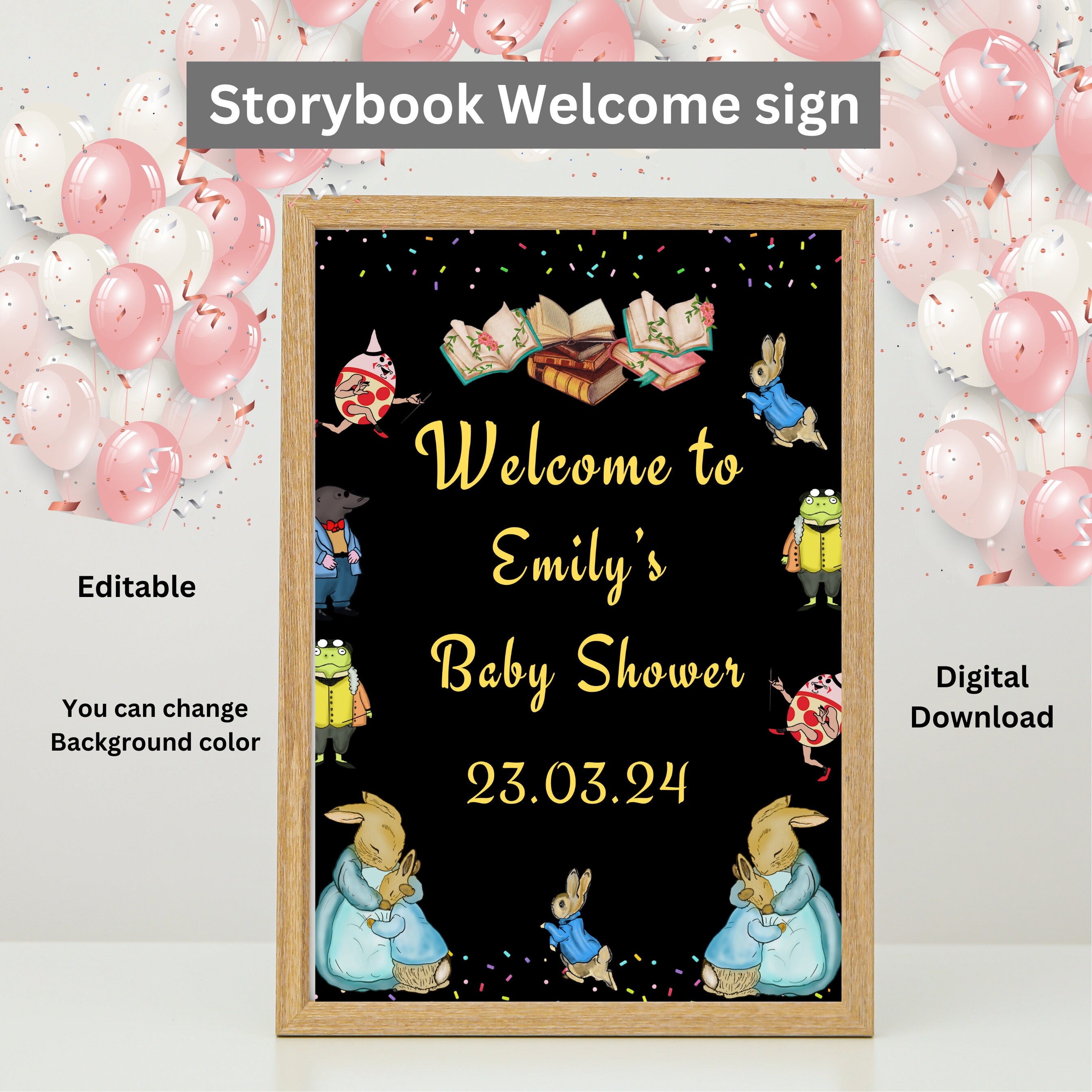 Storybook Welcome Sign Storybook Welcome Storybook Baby Shower ...