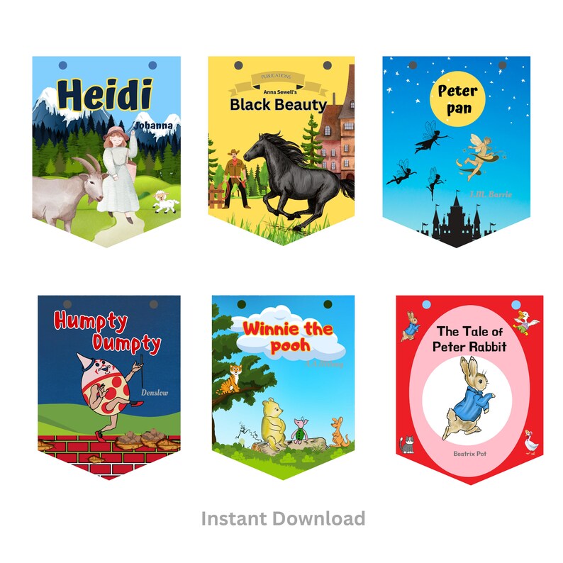 STORYBOOK BABY SHOWER Bunting//printable Storybook Banner//instant ...