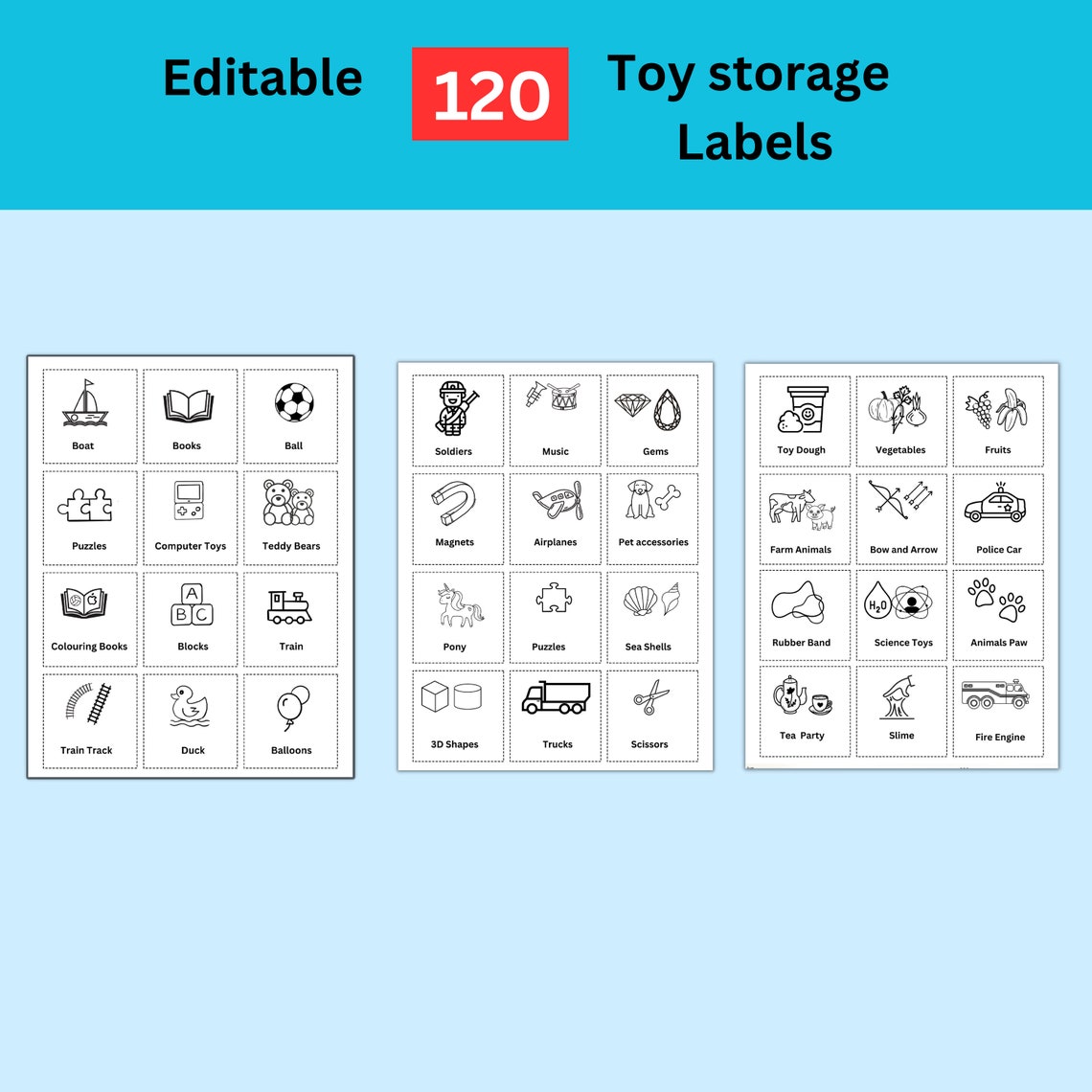 Toy Trofast Bin Storage Labels Printable Editable, Homeschool Pre_k ...