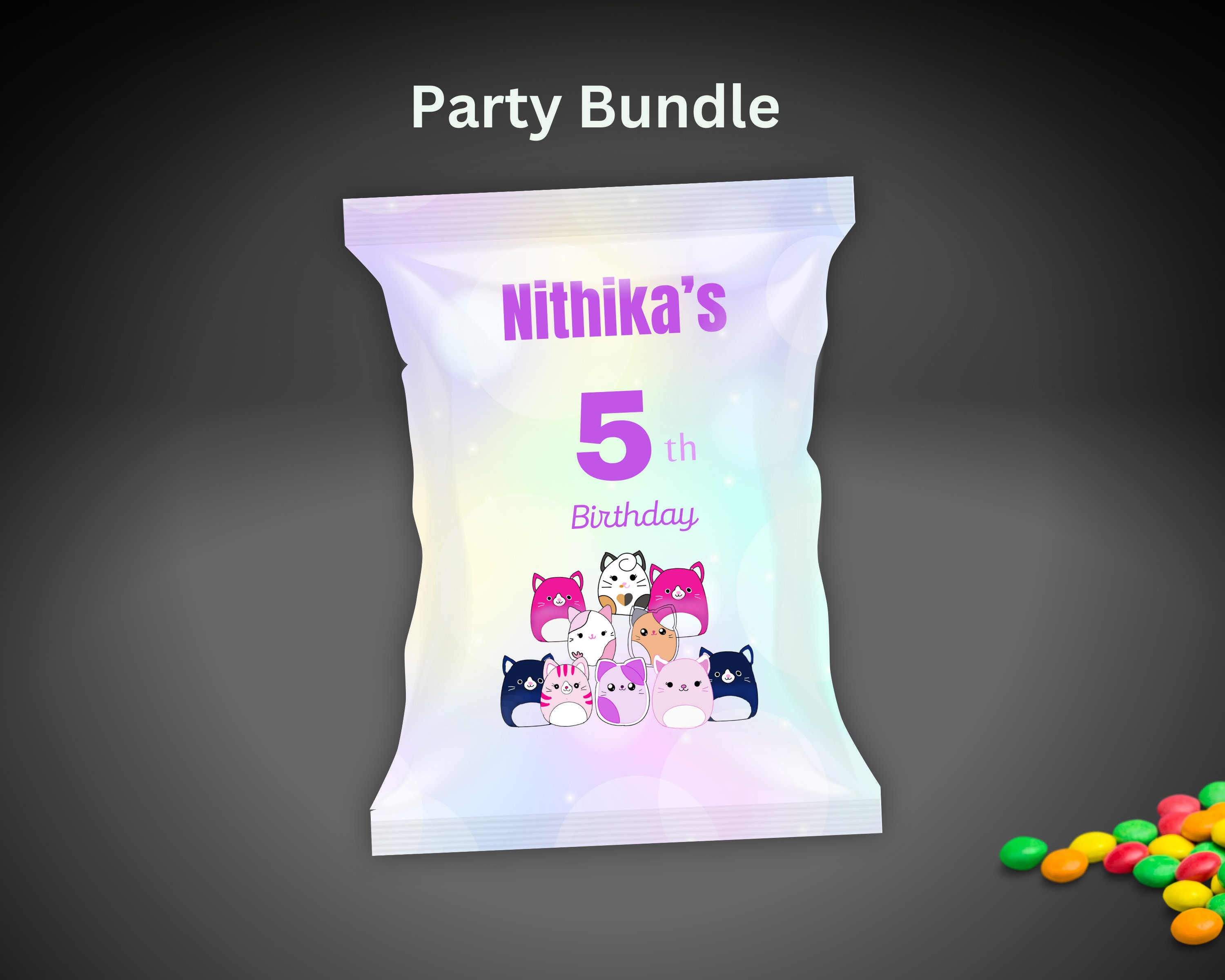 Squishmallow Party Supplies, Chip Bag, Caprisun, Water Bottle Labels ...