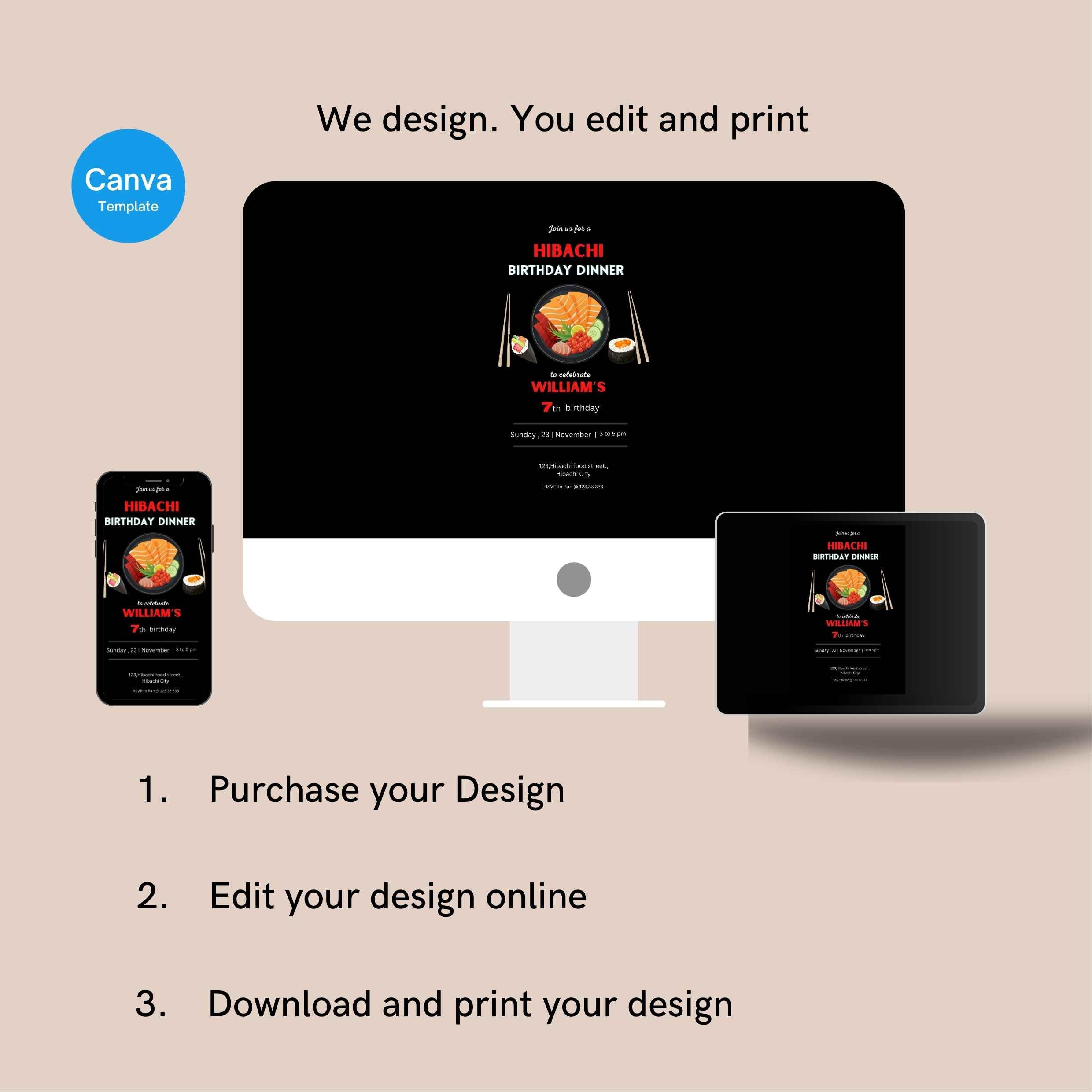 Hibachi Birthday Party Invitation, Japanese Restaurant Party, Hibachi ...