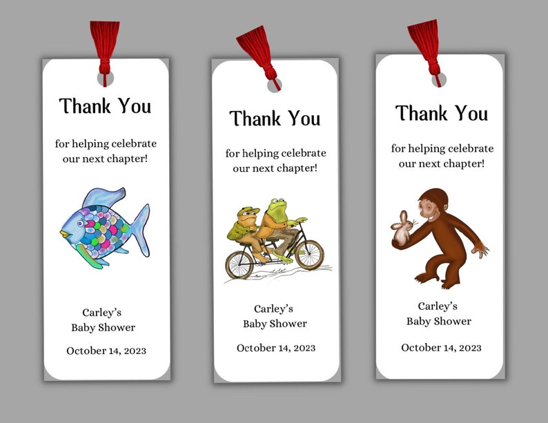 Digital Download Storybook Baby Shower Bookmark, Bookmark Favors, Baby ...