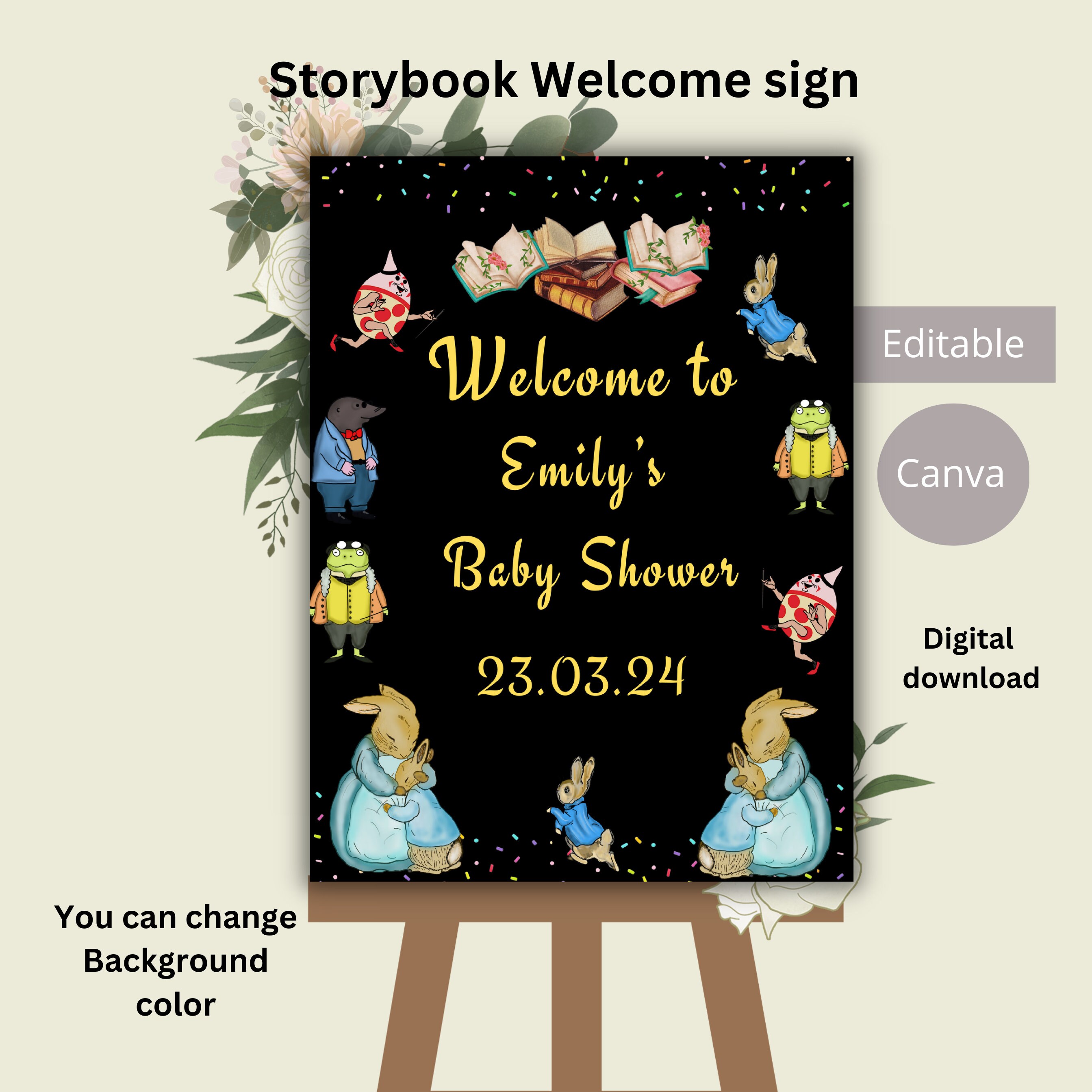 Storybook Welcome Sign| Storybook Welcome| Storybook Baby Shower Sign ...