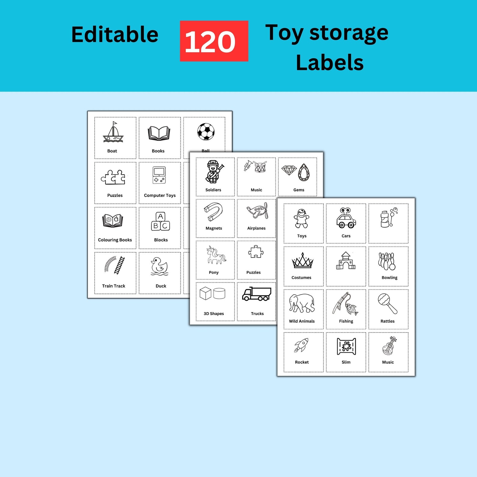 Toy Trofast Bin Storage Labels Printable Editable, Homeschool Pre_k ...