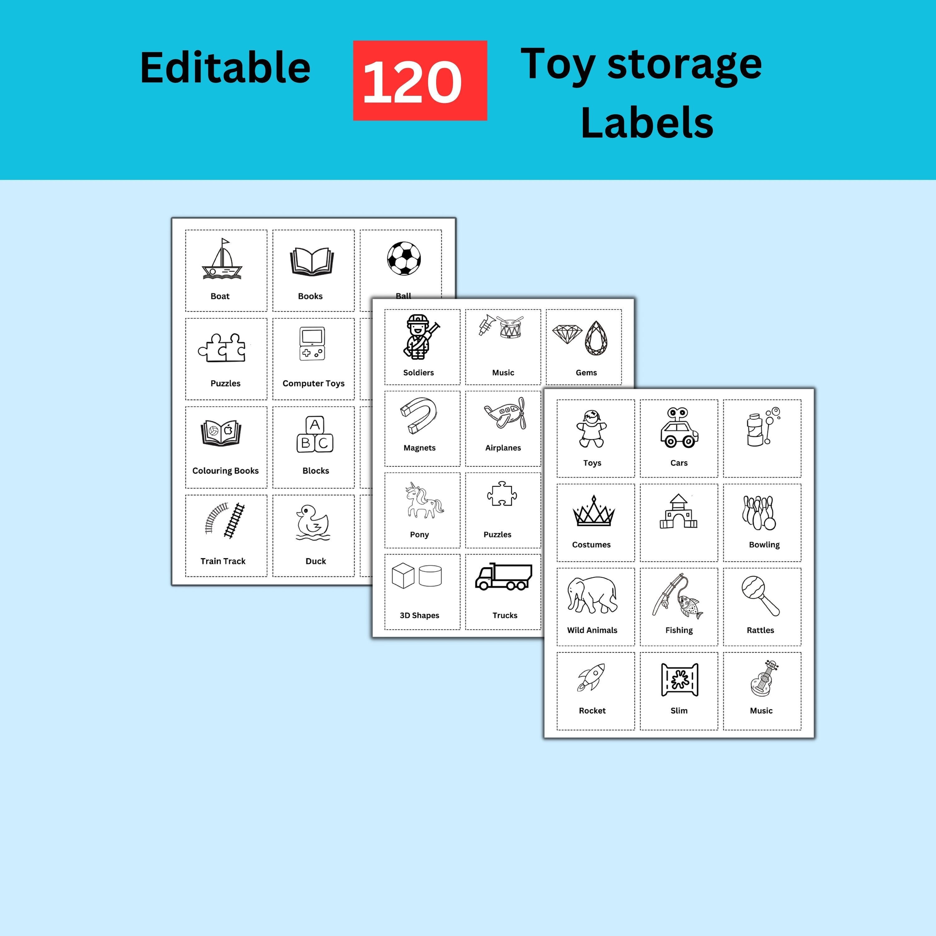 Toy Trofast Bin Storage Labels Printable Editable, Homeschool Pre_k ...