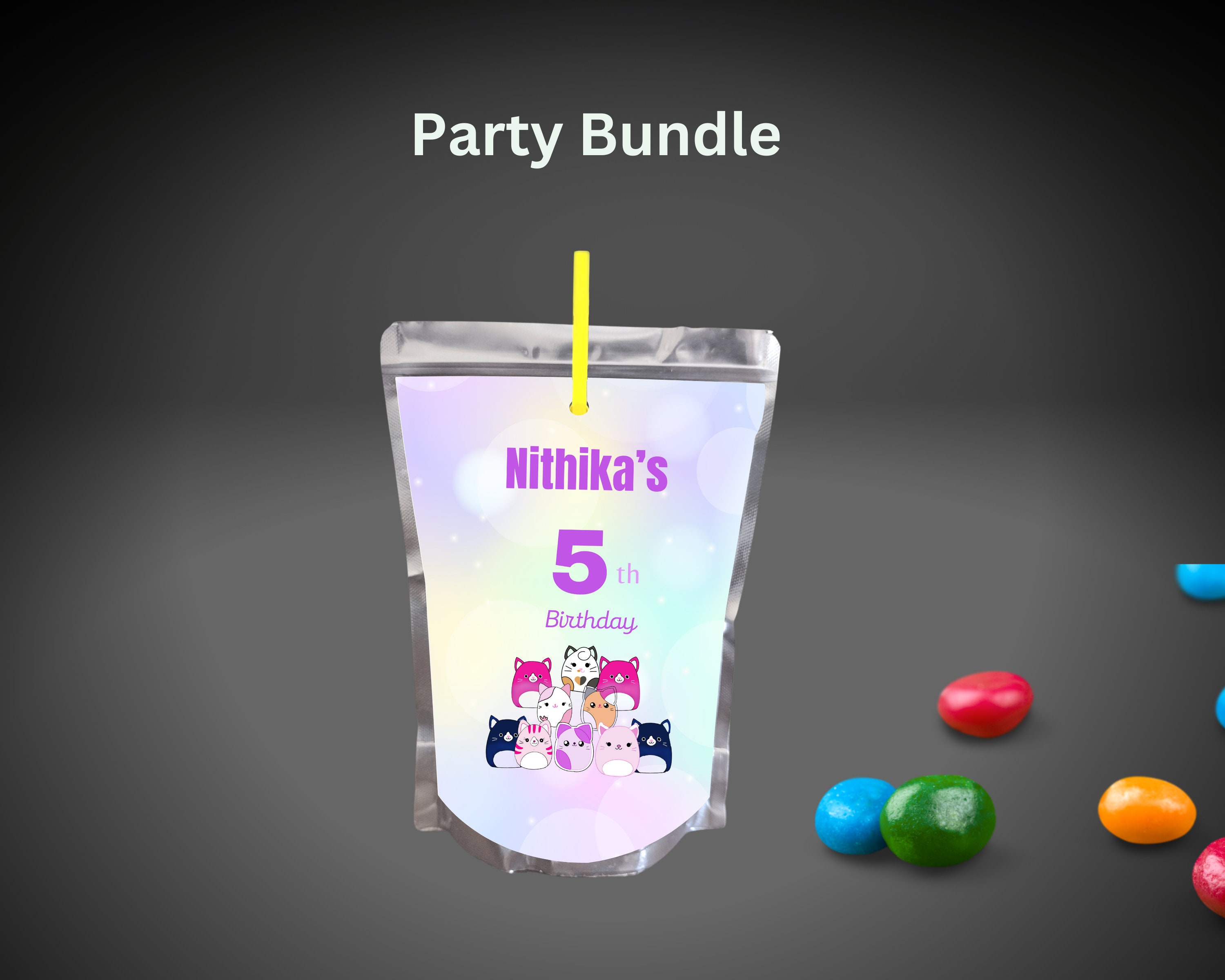 Squishmallow Party Supplies, Chip Bag, Caprisun, Water Bottle Labels ...