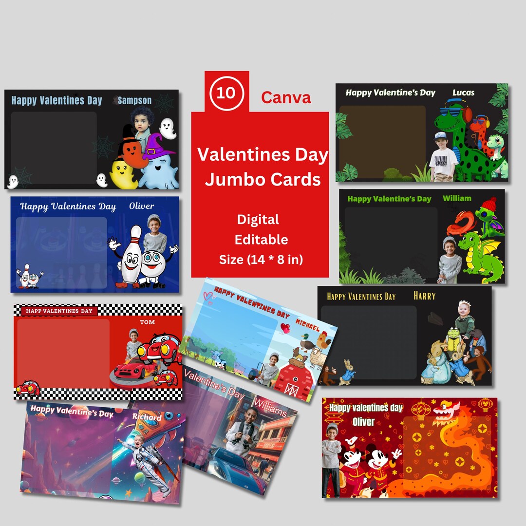 Big Funny Card ,giant Card Template Editable Valentines Jumbo Card ...