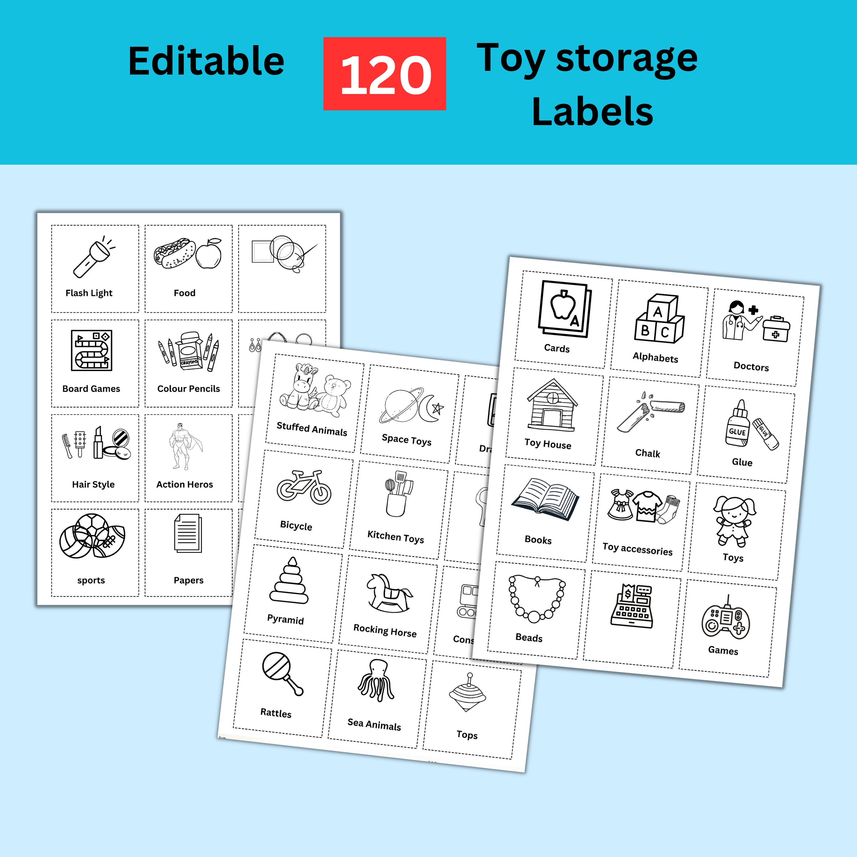 Toy Trofast Bin Storage Labels Printable Editable, Homeschool Pre_k ...