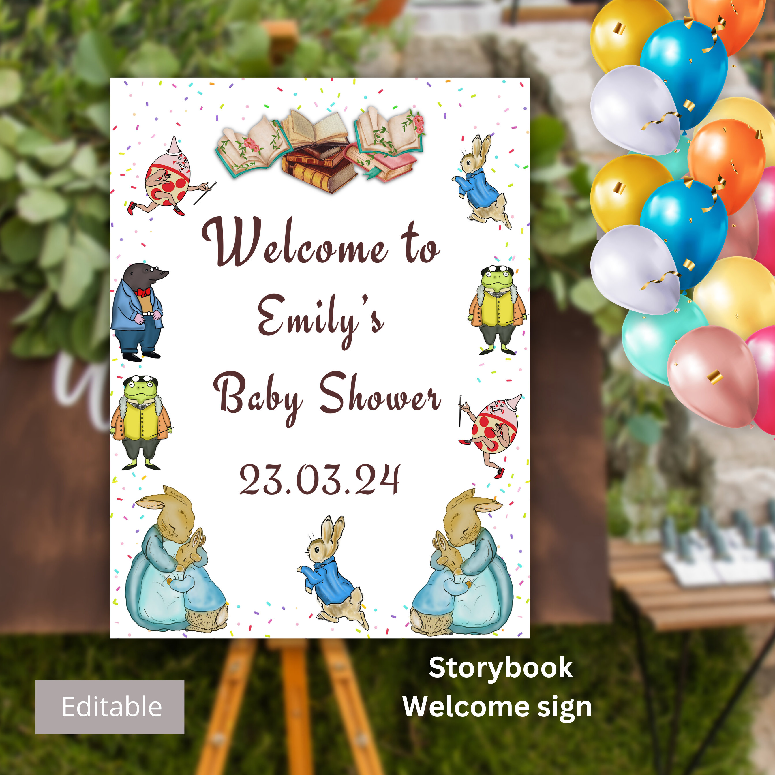 Storybook Welcome Sign Storybook Welcome Storybook Baby Shower ...