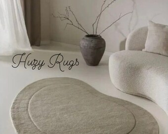 Kidney Shape Wool Rug - Etsy