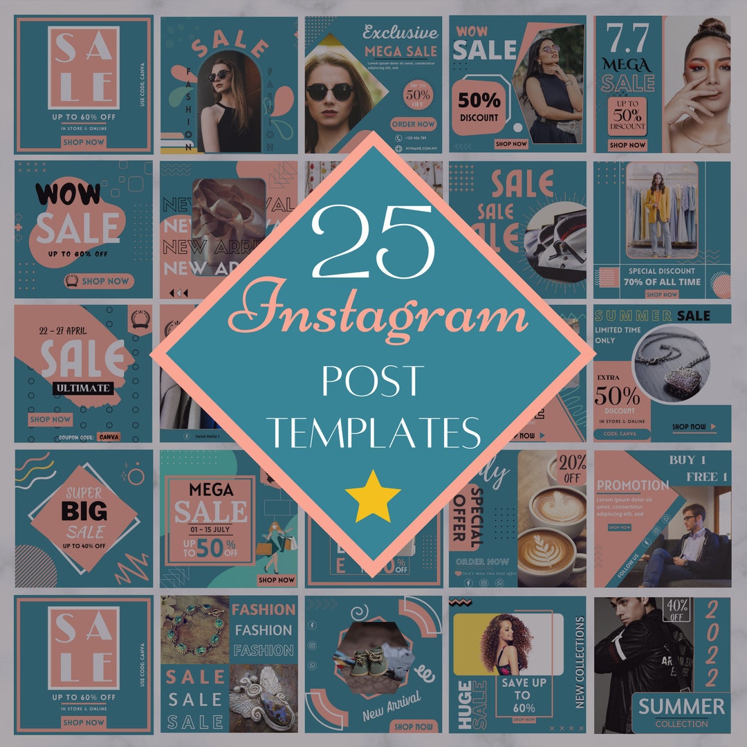 25 Canva Instagram Post Template | Promo Posts | Shop Sale | Social ...