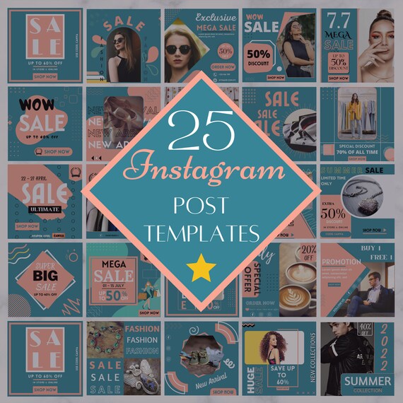25 Canva Instagram Post Template Promo Posts Shop Sale - Etsy
