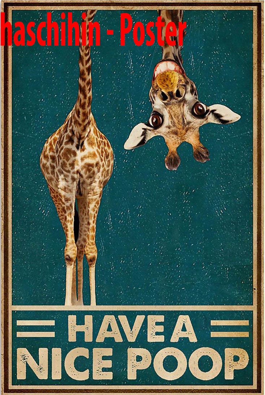 Hᴀve ᴀ Nice Poop Girᴀffe Retro Poster, Cute Girᴀffe Poster, Girᴀffe ...