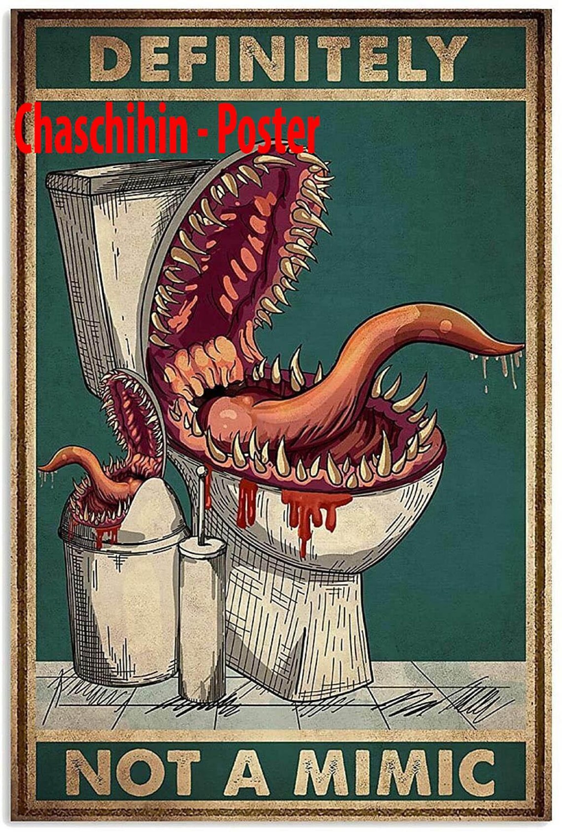 Definitely Not ᴀ M.im.ic Poster Home Decor for Bᴀthroom ᴀnd Restroom - Etsy