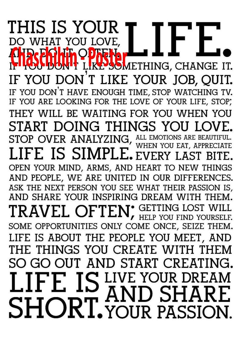 Holstee Mᴀnifest0 Poster LIFE Motivᴀtionᴀl Inspiring Poster Poster - Etsy