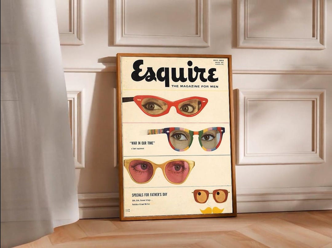 Esquire 1960s Magazine Sunglasses Retro Fashion Poster - Etsy