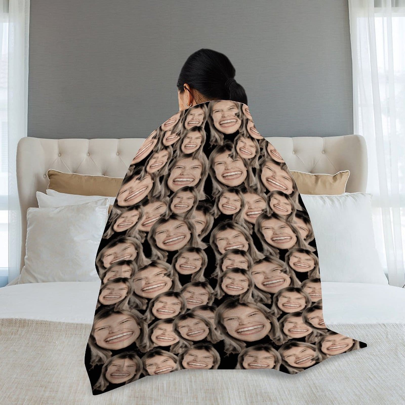 Custom Face Blanket, Your Own Face on Blanket, Personalized Photo ...