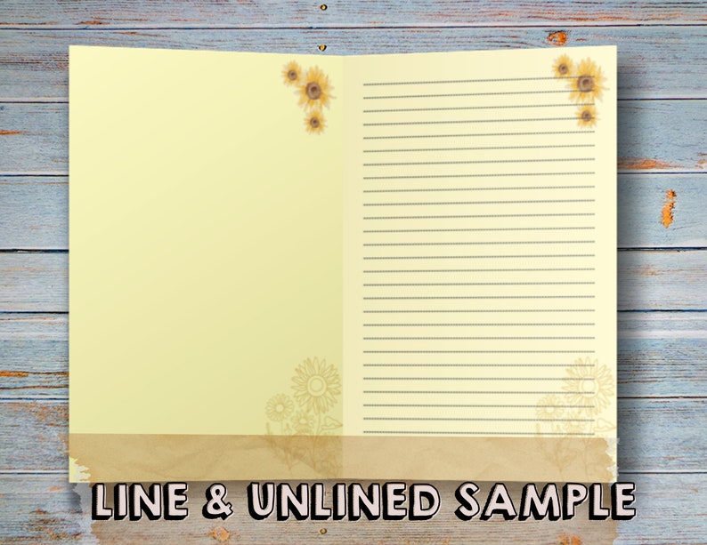 Printable Sunflower Stationery Digital Download Printable - Etsy