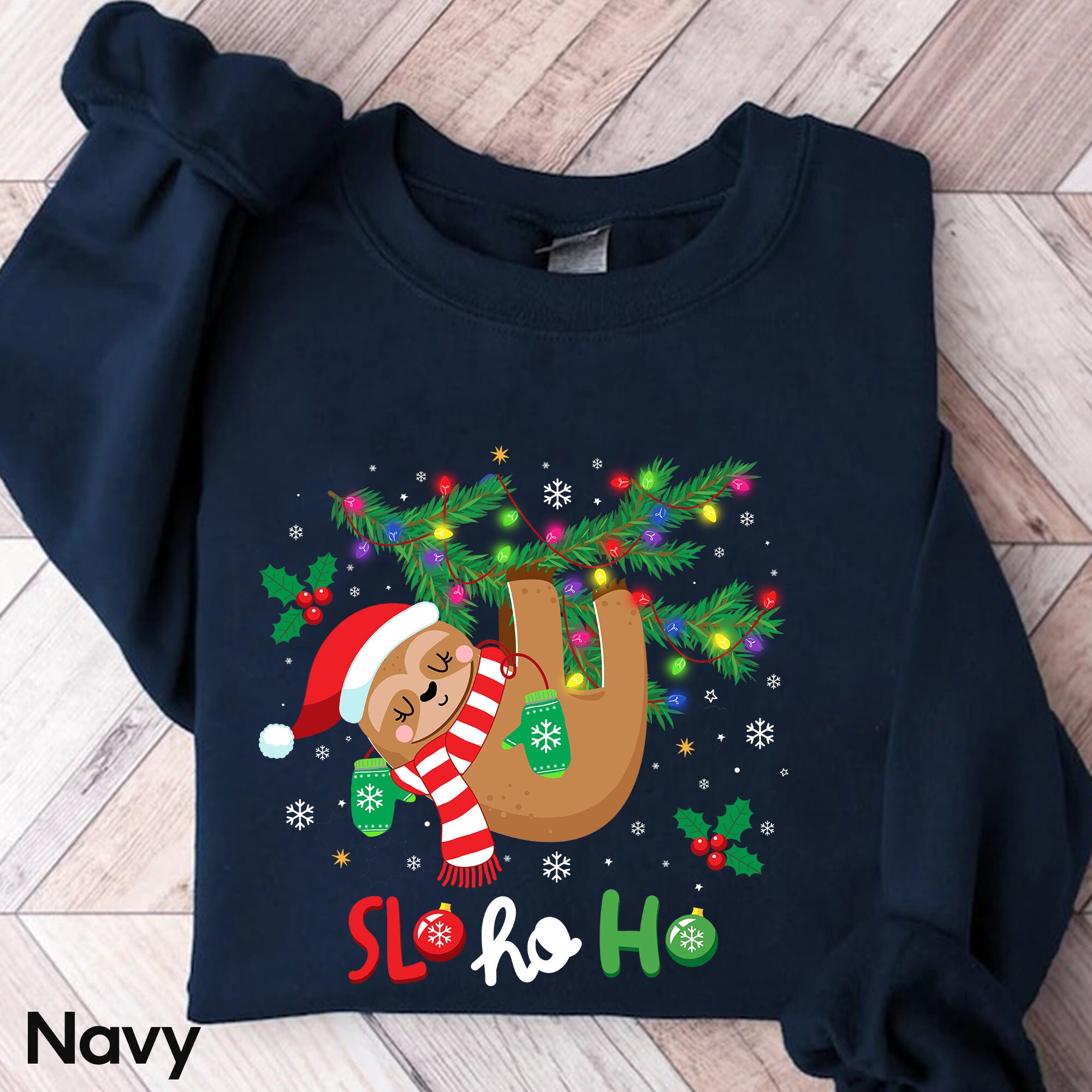 Sloth Christmas Lights Sweatshirt Merry Slothmas Sweater - Etsy