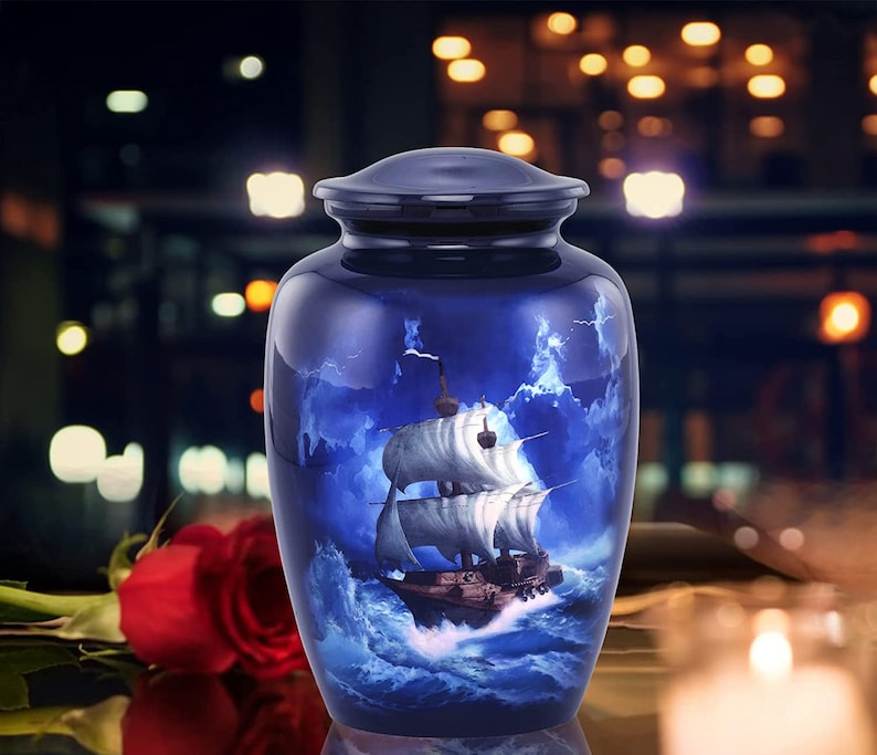 Sailing Ship Cremation Urn Adult Midnight Ship Urn Funeral - Etsy