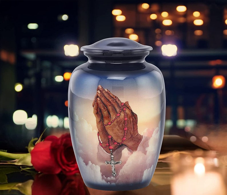 Praying Hands Urn, Adult Religious Urn, Spiritual Urn, Funeral and ...