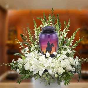 Cowboy Urn - Cowboy Urn - Cowboy Western Sunset Urn - Funeral and ...