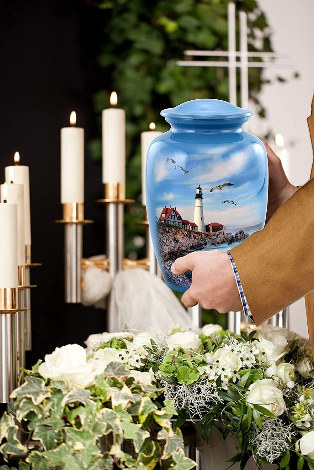 Lighthouse Cremation Urn Adult Lighthouse Urn Funeral and - Etsy