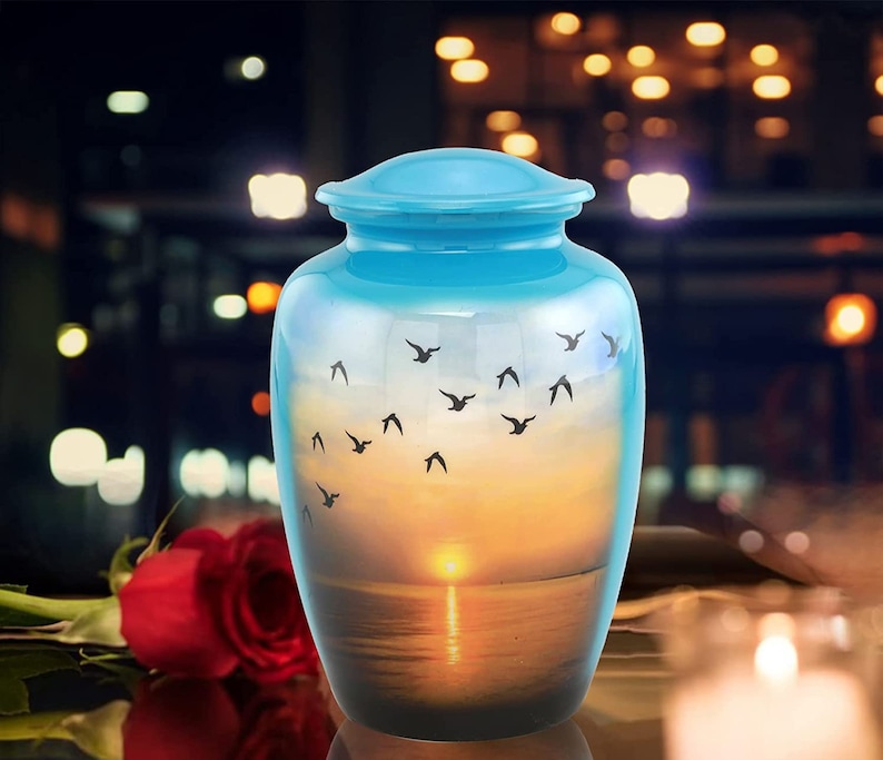 Flying Birds Urn, Sunset Doves Urn, Going Home Adult Urn, Funeral and ...