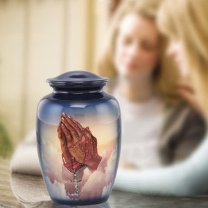 Praying Hands Urn, Adult Religious Urn, Spiritual Urn, Funeral and ...