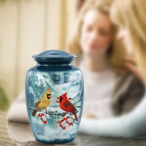 Cardinal Couple Urn, Adult Cardinal Urn, Funeral and Memorial Cremation ...