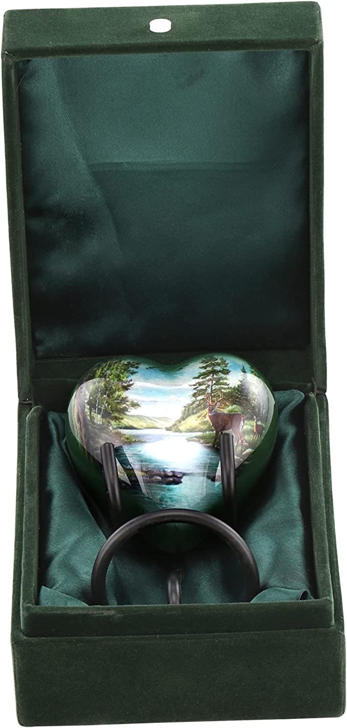 Deer Heart Urn Buck Heart Keepsake Urn for Ashes Mini Memorial Sharing ...