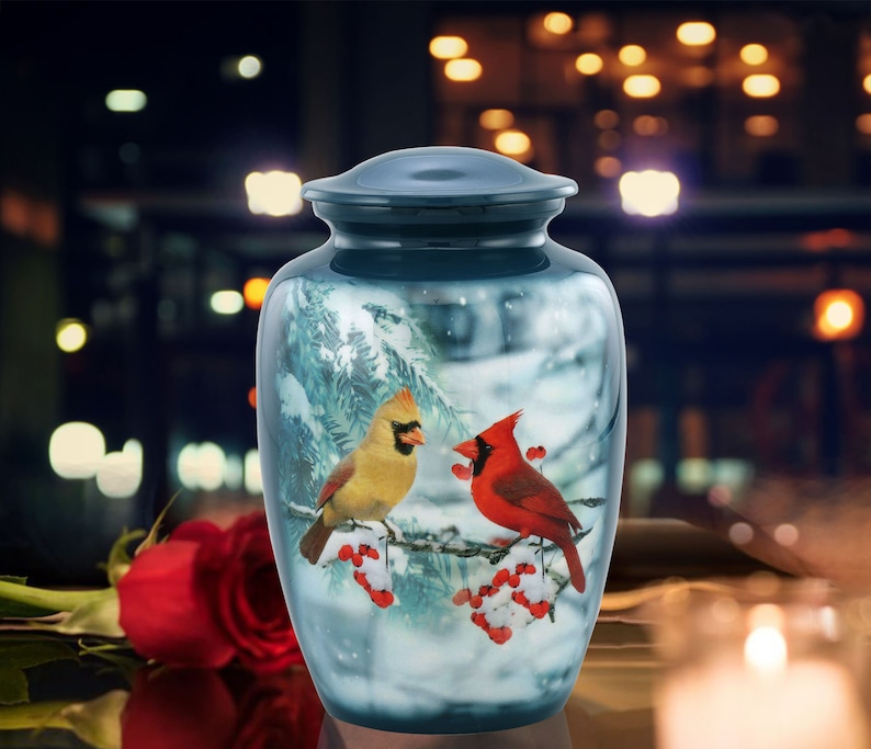 Cardinal Couple Urn Adult Cardinal Urn Funeral and Memorial - Etsy