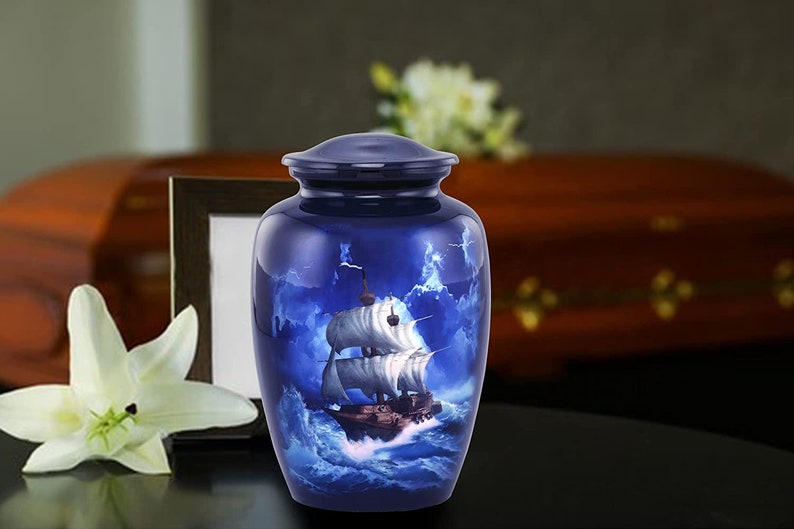 Sailing Ship Cremation Urn Adult Midnight Ship Urn Funeral - Etsy