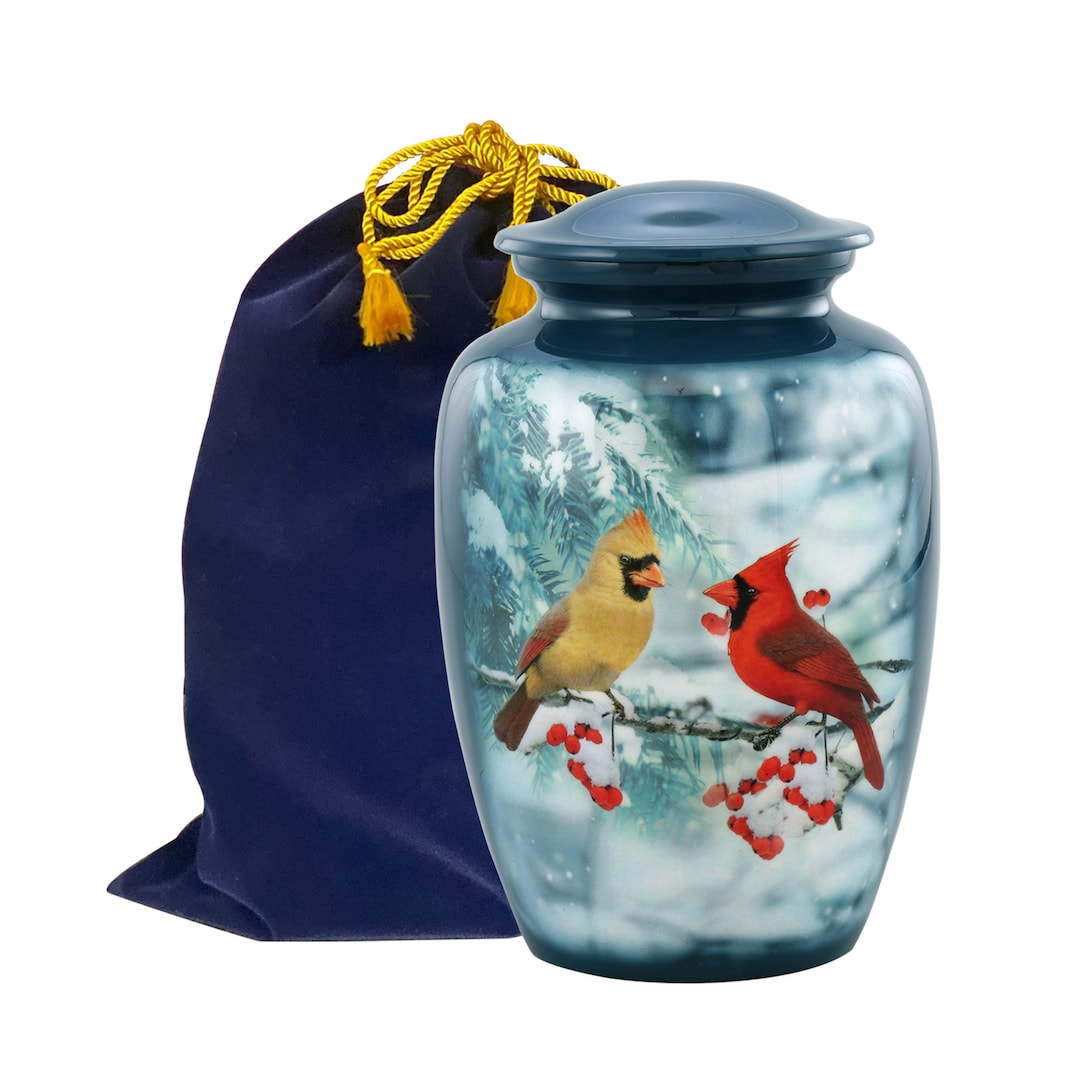 Cardinal Couple Urn, Adult Cardinal Urn, Funeral and Memorial Cremation ...