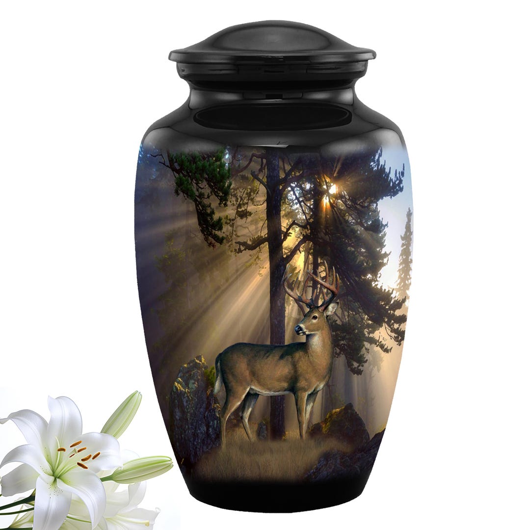 Deer Urn - Gone Hunting Urn - Forest Urn - Adult Buck Urn - Funeral and ...