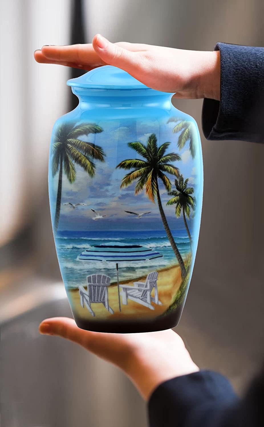 Beach Cremation Urn Paradise Beach Adult Urn Funeral and - Etsy