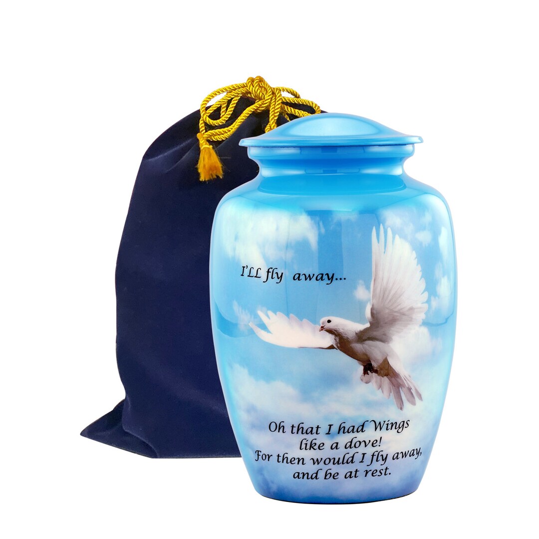 Peaceful Dove Urn, Handcrafted Adult Dove Urn, Funeral and Memorial ...
