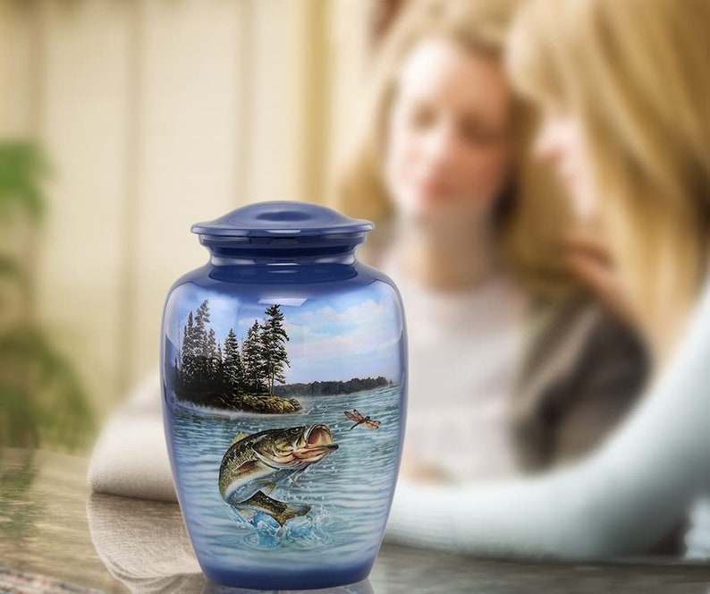 Bass Fish Cremation Urn, Adult Bass Fish Urn, Funeral and Memorial ...